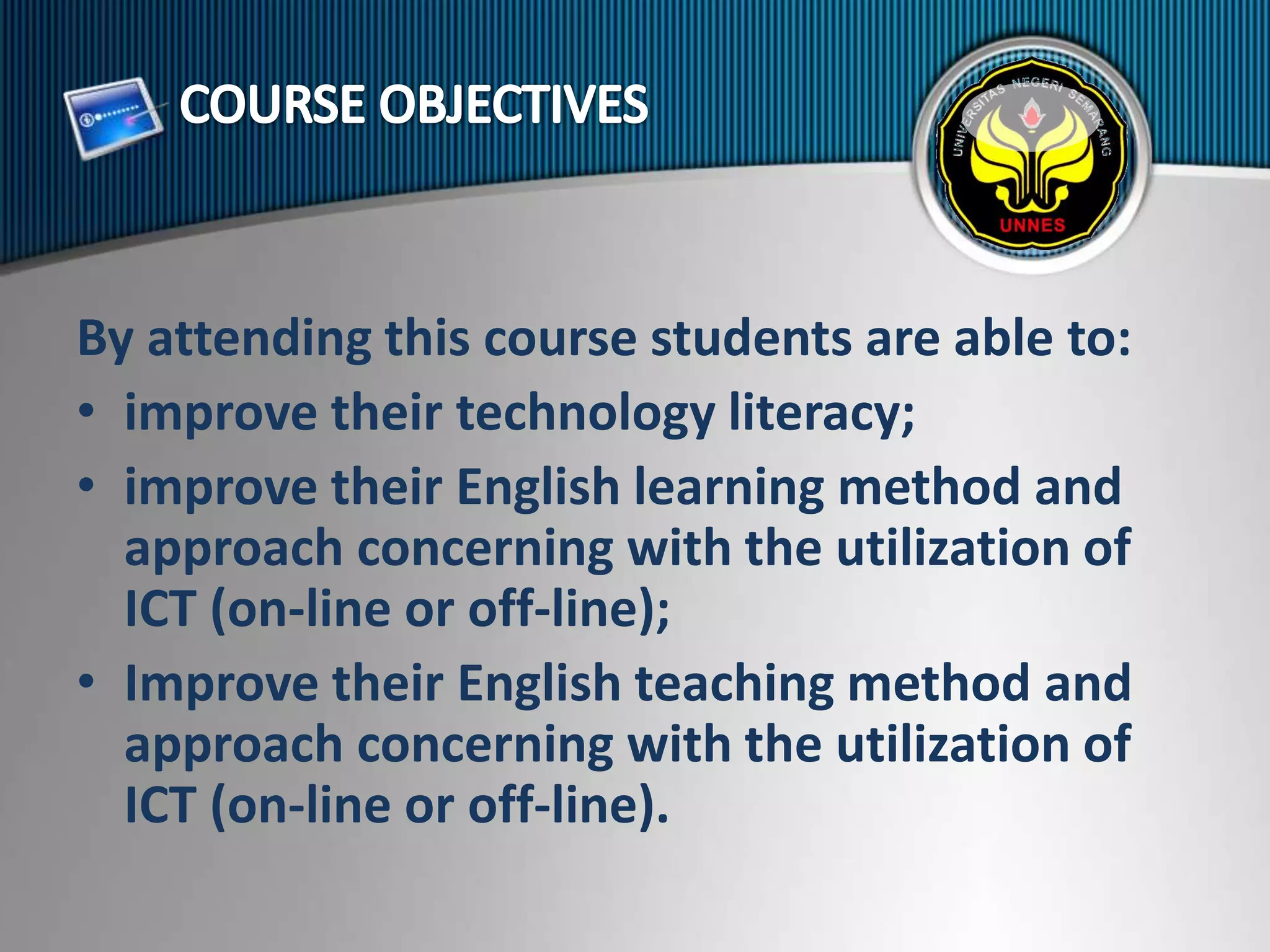 ICT in Language Learning - Course outline | PPT