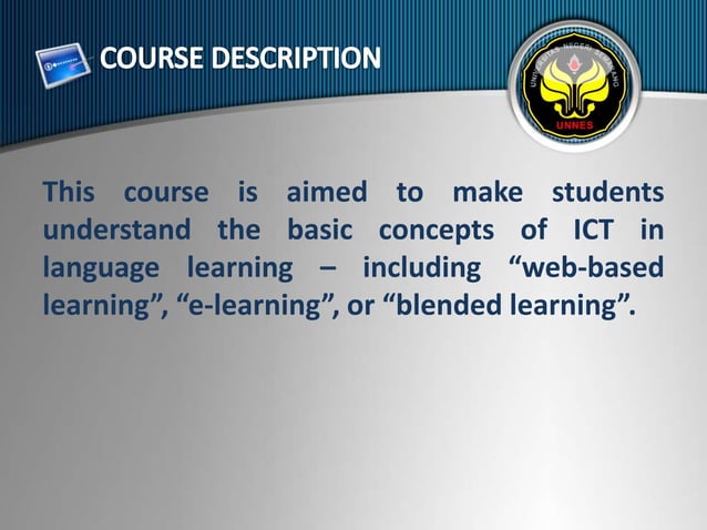 ICT in Language Learning - Course outline | PPT
