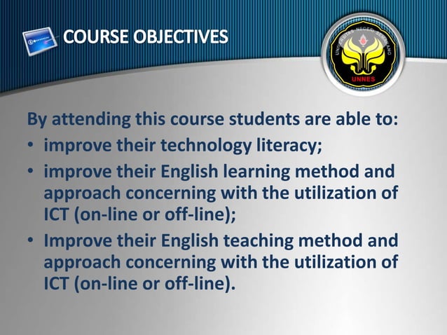 ICT in Language Learning - Course outline | PPT