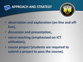 ICT in Language Learning - Course outline | PPTX | Education