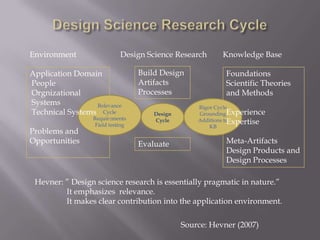 Information Systems design science research | PPTX