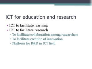 ICT for Education and R&D | PPT