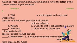 ICT- ENTRE-W3-POST AND SHARES MATERIALS ON WIKIS IN A SAFE AND ...