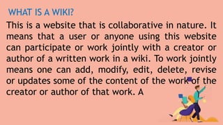 ICT- ENTRE-W3-POST AND SHARES MATERIALS ON WIKIS IN A SAFE AND ...