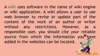 ICT- ENTRE-W3-POST AND SHARES MATERIALS ON WIKIS IN A SAFE AND ...