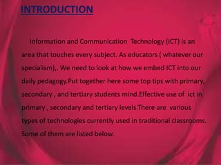 USEFUL IDEAS FOR USING ICT ACROSS CURRICULUM | PPTX