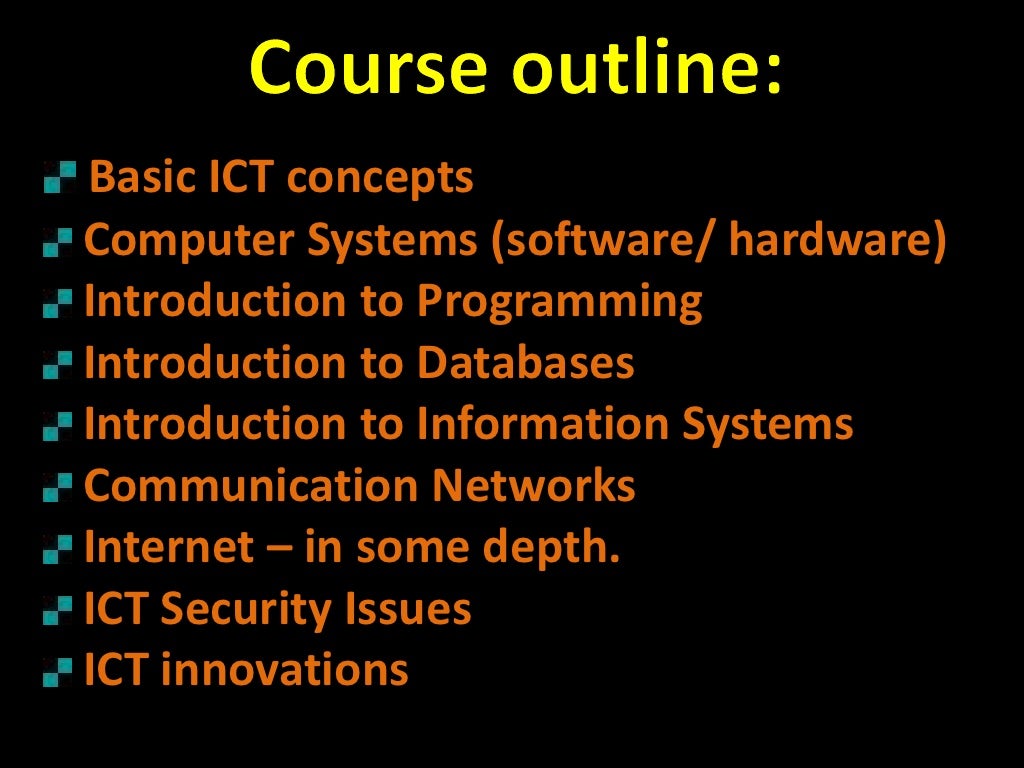 Fundamentals Of Ict Lecture 1