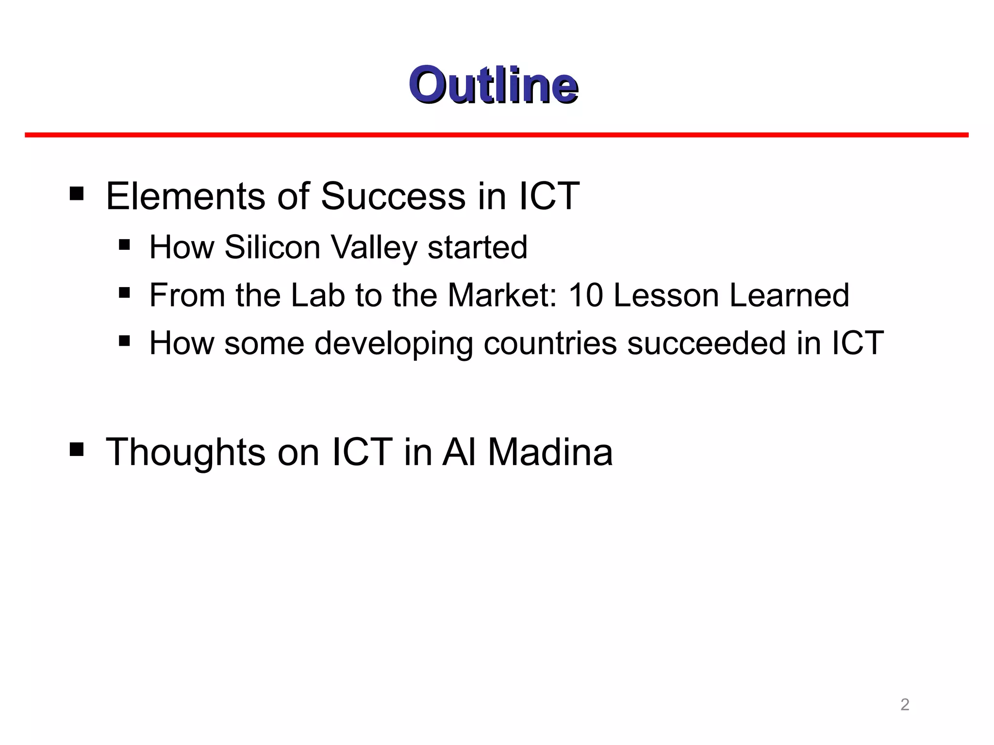Ict From Silicon Valley To Al Madinah By Abbas El Gamal, Noor | PPT | Technology Industry ...