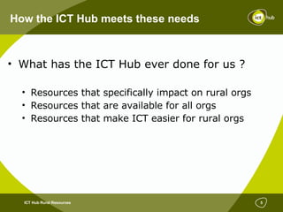 Ict Hub For Rural Orgs | PPT