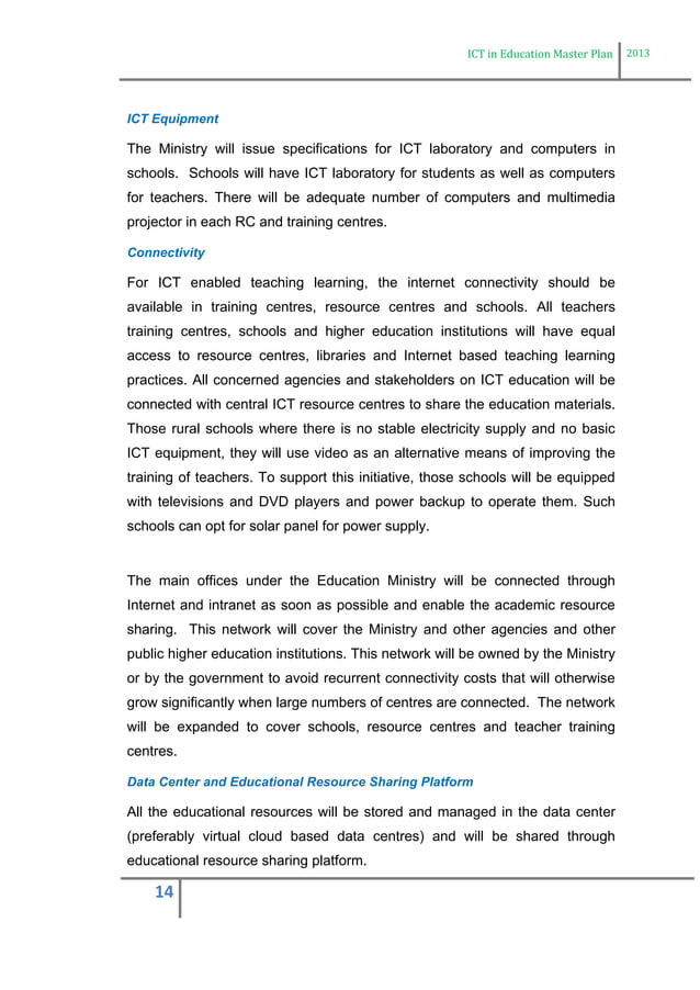 Ict in-education-master-plan-nepal | PDF | Professional School | Postgraduate Education