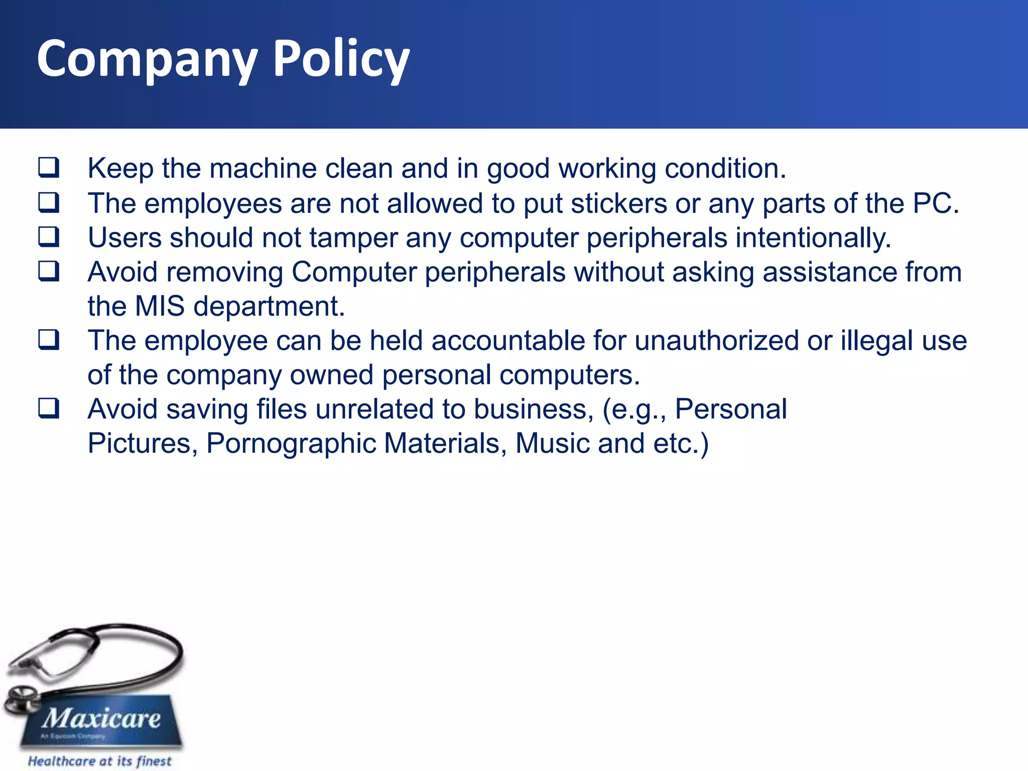 ICT Laptop and Desktop Policy Final | PPTX