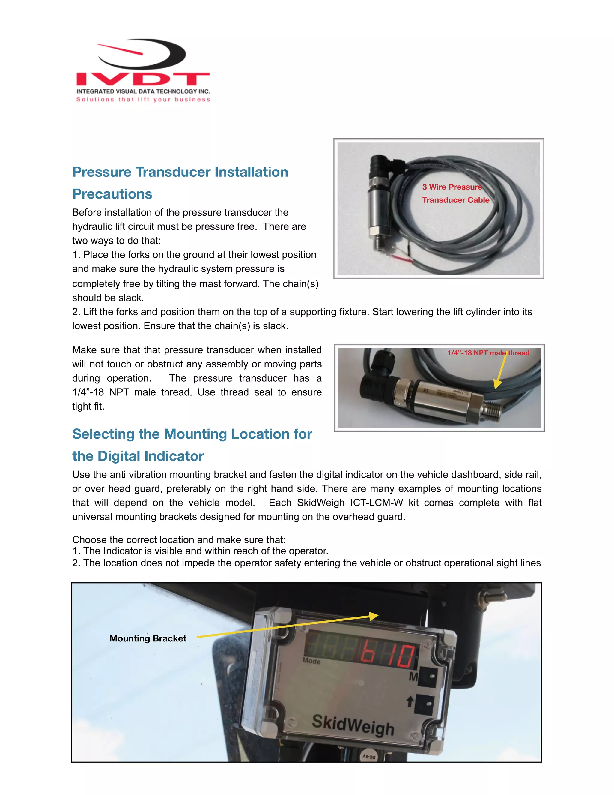 Load Capacity Weighing Scale for Lift Truck, Heavy Loads, Low lift | PDF