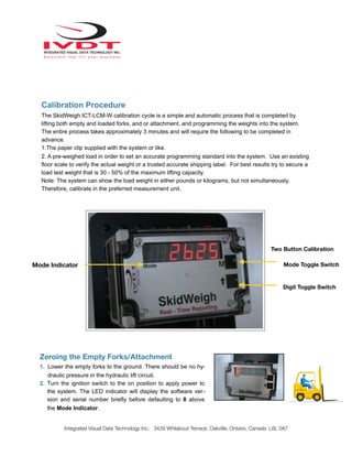 Load Capacity Weighing Scale for Lift Truck, Heavy Loads, Low lift | PDF