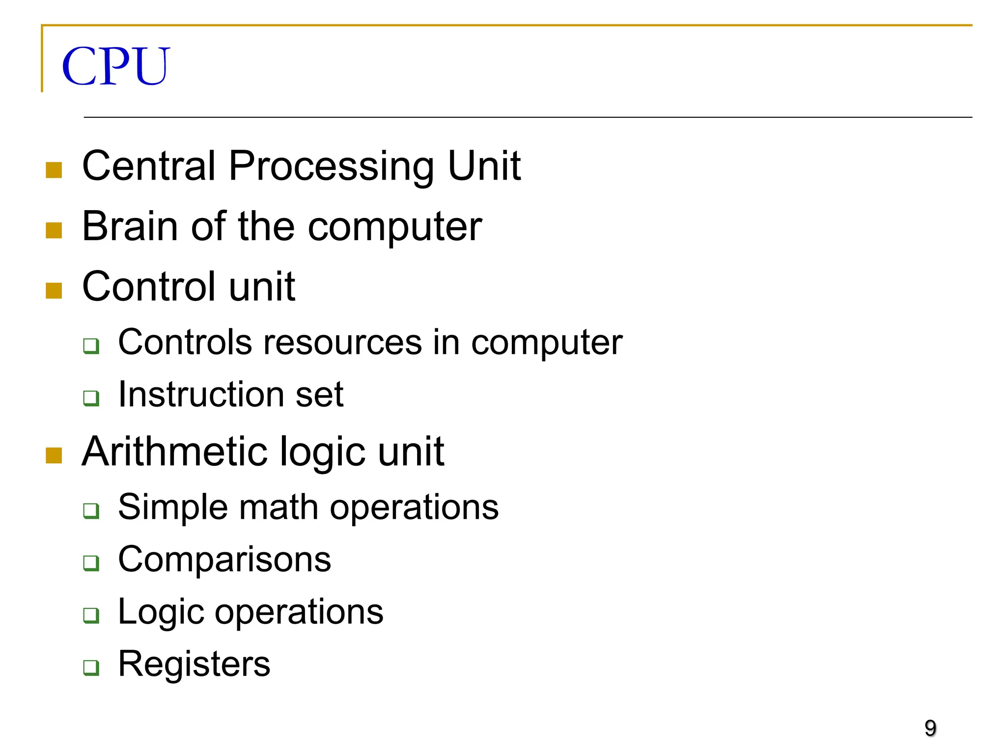 ICT-Lecture_4(CPU, Registers,BUSES).pptx ICT-Lecture_4(CPU, Registers,BUSES).pptx