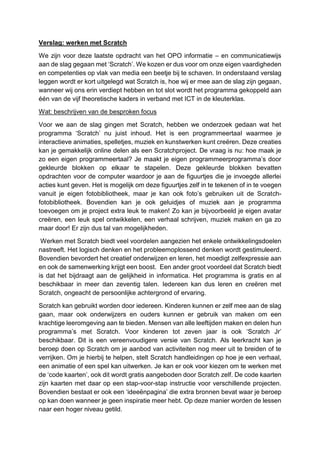 ICT - opdracht 5.docx verslag: werken met scratch | PDF