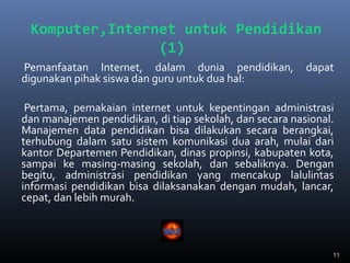 pemanfaatan internet dalam pembelajaran | PPT