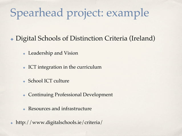 ICT in education: Setting criteria for the pilot schools | PPT