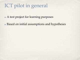 ICT in education: Setting criteria for the pilot schools | PPT