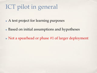 ICT in education: Setting criteria for the pilot schools | PPT