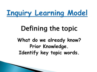 Tools for beginning an inquiry | PPT