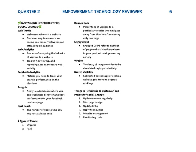 EMPOWERMENT TECHNOLOGY GRADE 11 QUARTER 2 REVIEWER | PDF | Technology & Computing