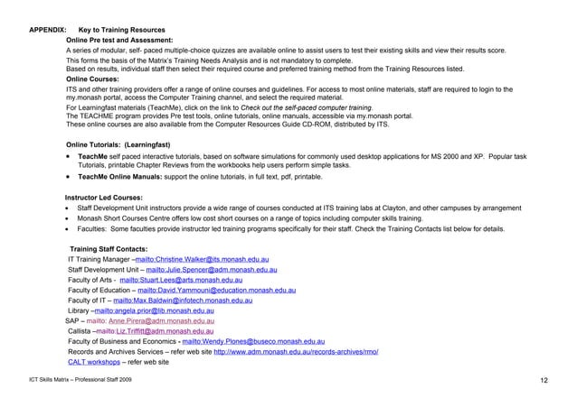 Ict Skills Matrix General | PPT