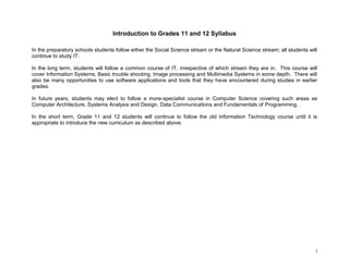 ICT - Syllabus - Grade 11.pdf for grade 11 STEM | PDF