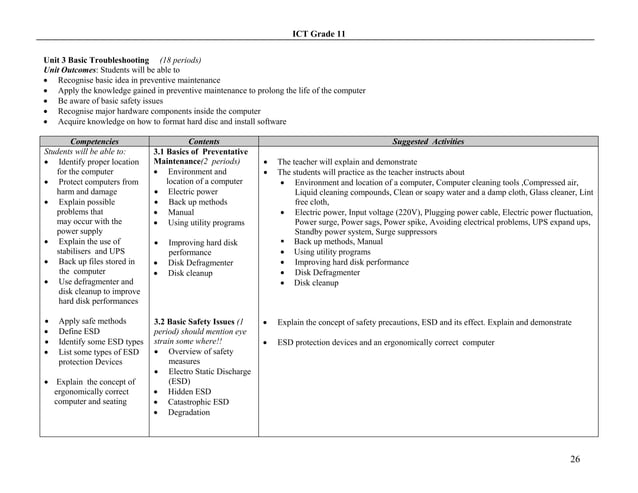 ICT - Syllabus - Grade 11.pdf for grade 11 STEM | PDF