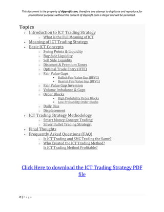 ICT-Trading - ICT trading techniques - SMB | PDF