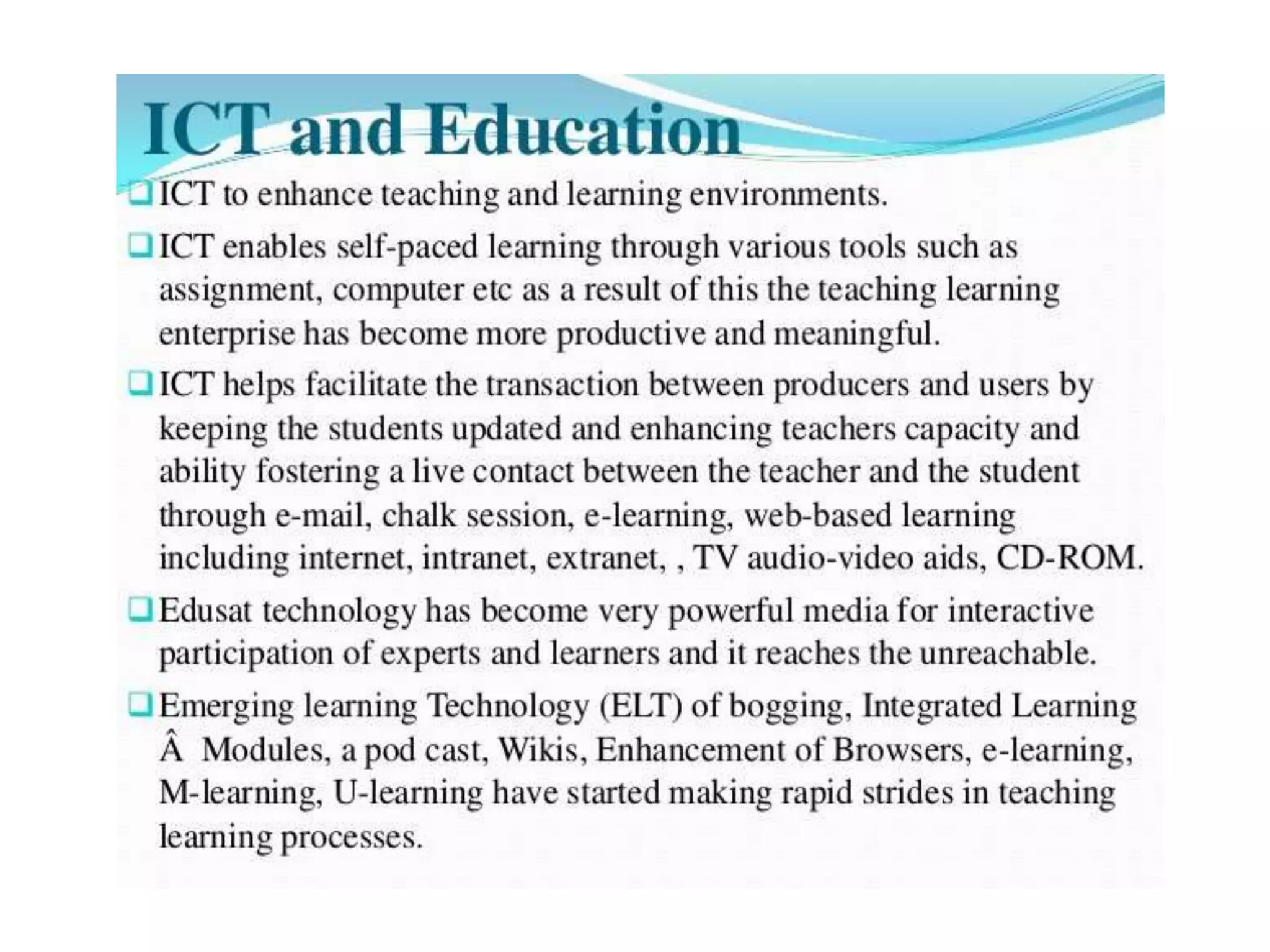 Information and Communication Technology In Education | PPTX