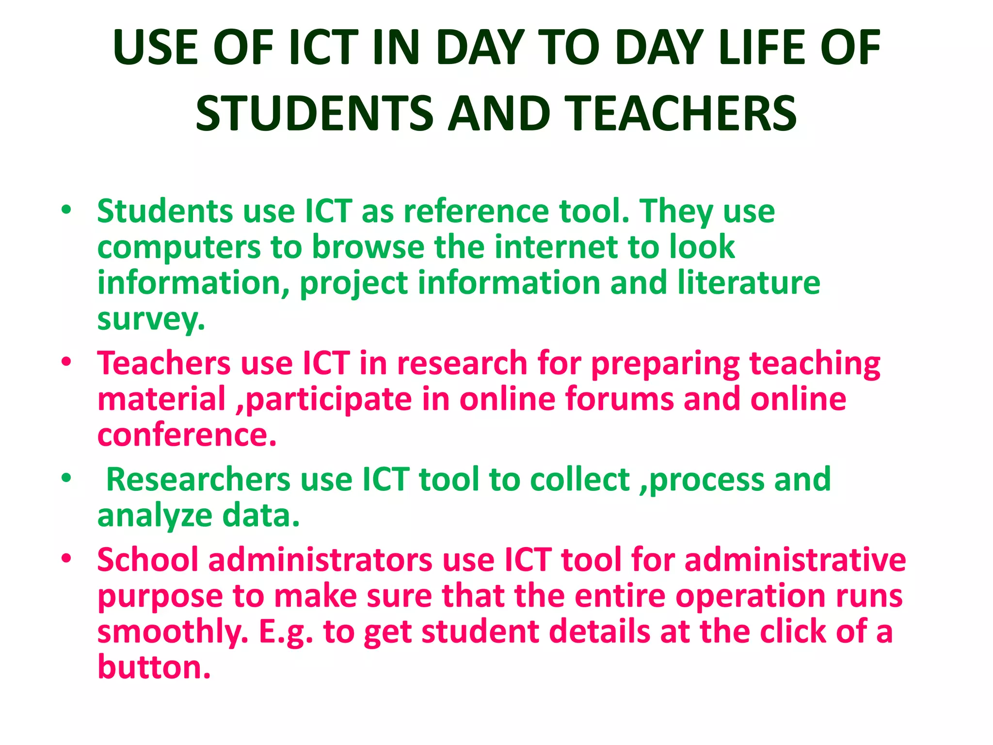 Information and Communication Technology In Education | PPTX