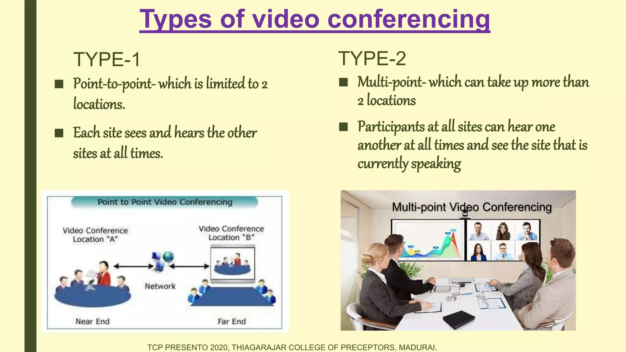 VIDEO CONFERENCING TECHNOLOGIES | PPT