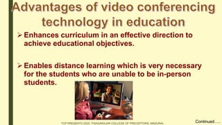 VIDEO CONFERENCING TECHNOLOGIES | PPT