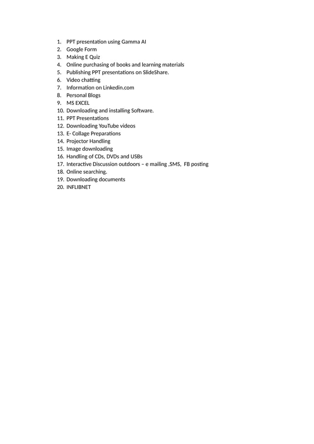 practical --questions of ICT only topics | DOCX