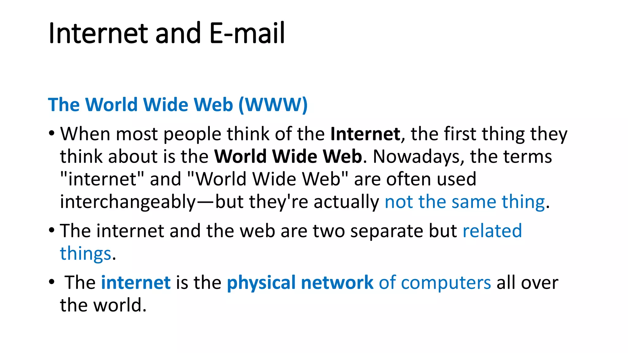 ICT 101 LECTURE 3 - INTERNET AND E-MAIL.pptx