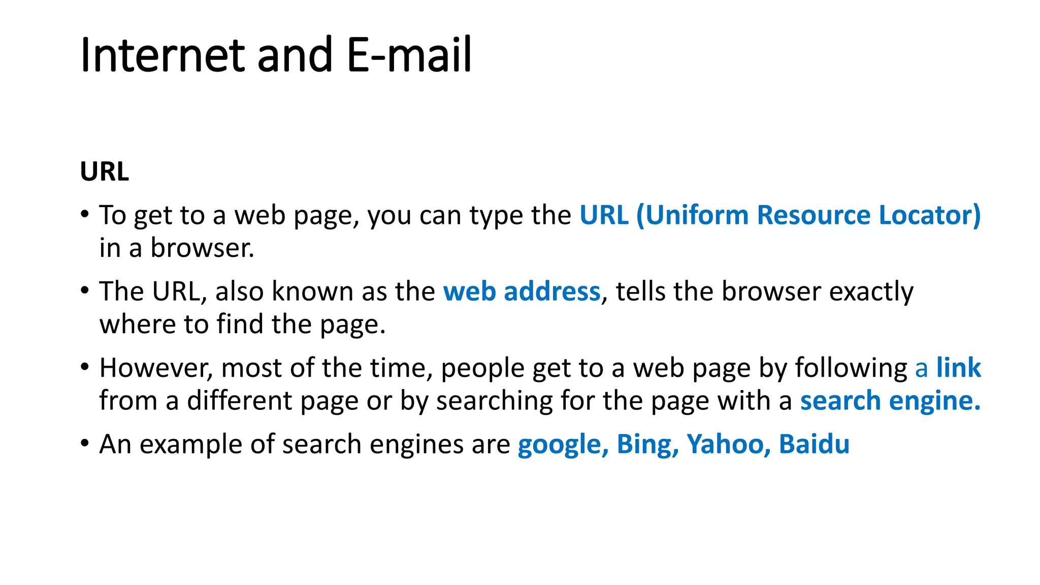ICT 101 LECTURE 3 - INTERNET AND E-MAIL.pptx