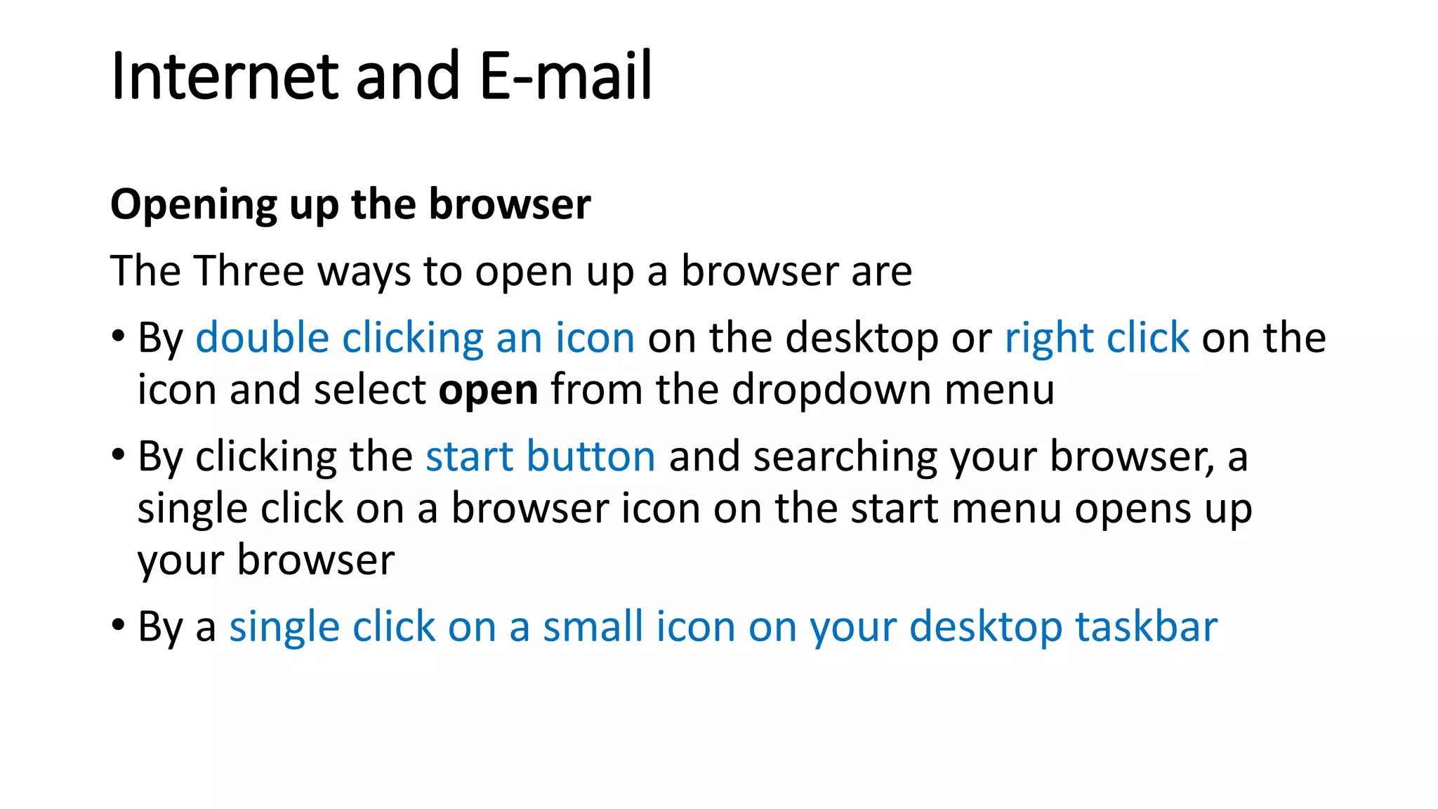 ICT 101 LECTURE 3 - INTERNET AND E-MAIL.pptx
