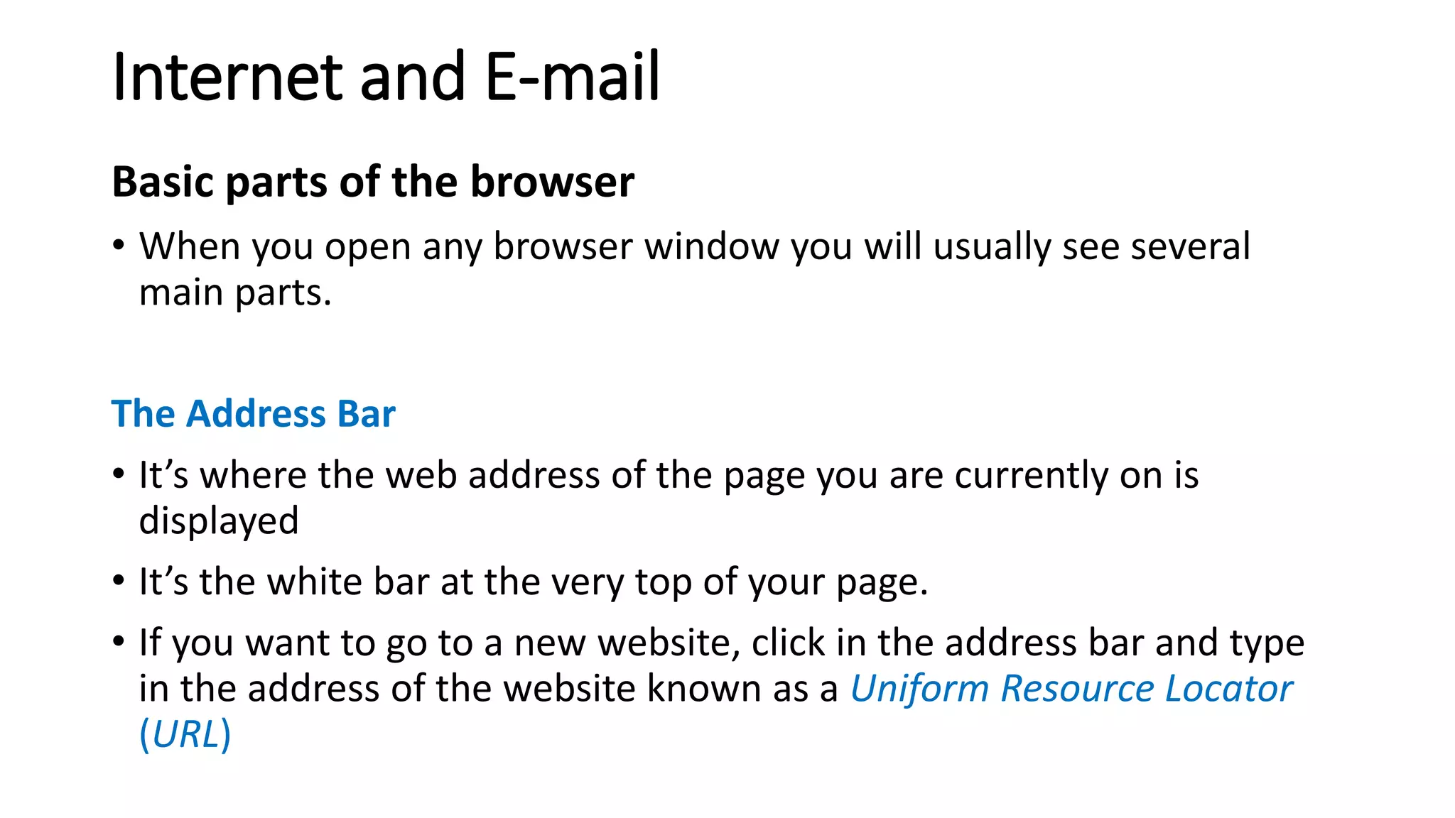 ICT 101 LECTURE 3 - INTERNET AND E-MAIL.pptx