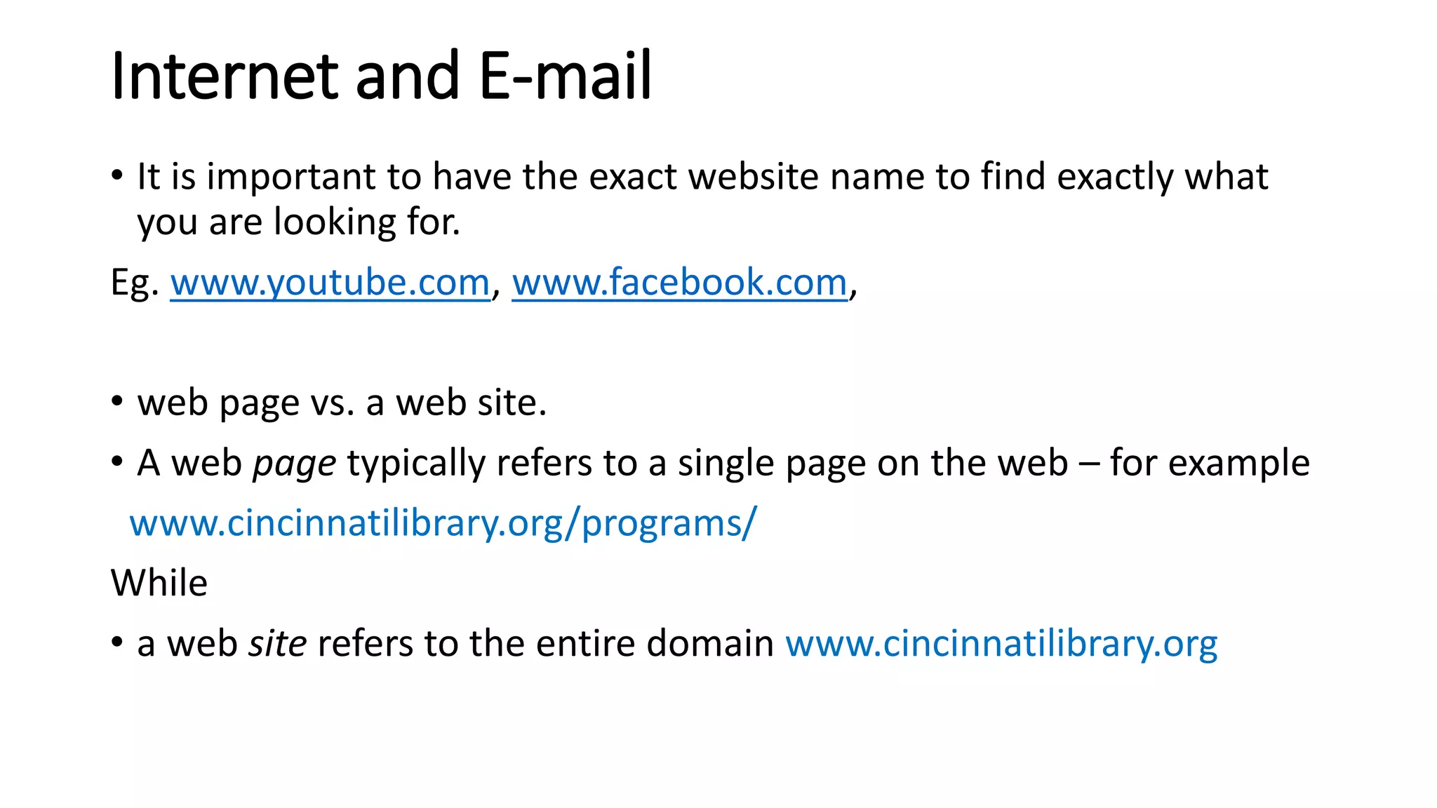 ICT 101 LECTURE 3 - INTERNET AND E-MAIL.pptx