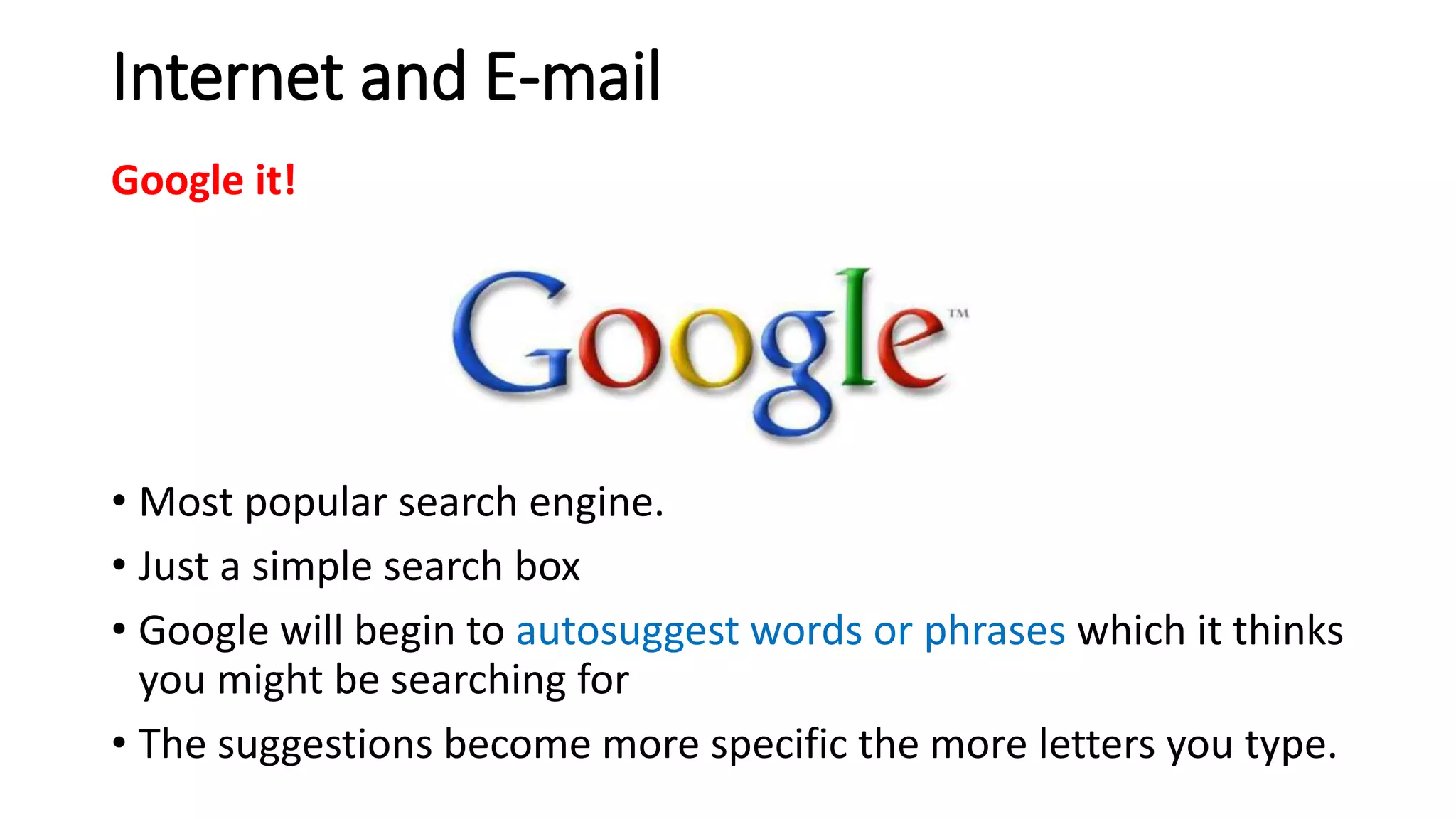 ICT 101 LECTURE 3 - INTERNET AND E-MAIL.pptx