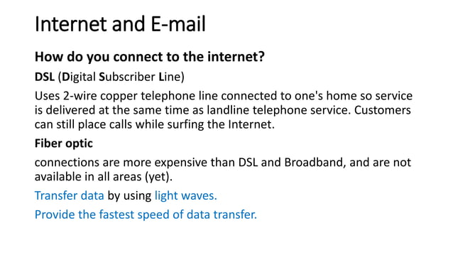 ICT 101 LECTURE 3 - INTERNET AND E-MAIL.pptx