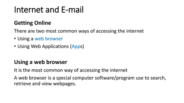 ICT 101 LECTURE 3 - INTERNET AND E-MAIL.pptx