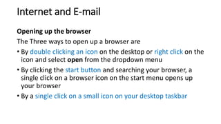 ICT 101 LECTURE 3 - INTERNET AND E-MAIL.pptx