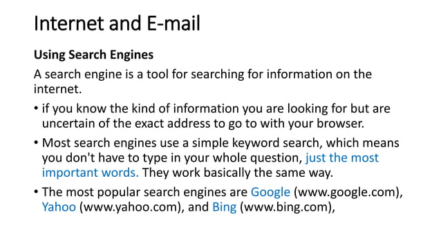 ICT 101 LECTURE 3 - INTERNET AND E-MAIL.pptx