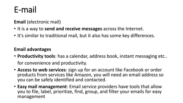 ICT 101 LECTURE 3 - INTERNET AND E-MAIL.pptx