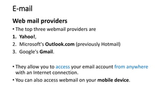 ICT 101 LECTURE 3 - INTERNET AND E-MAIL.pptx
