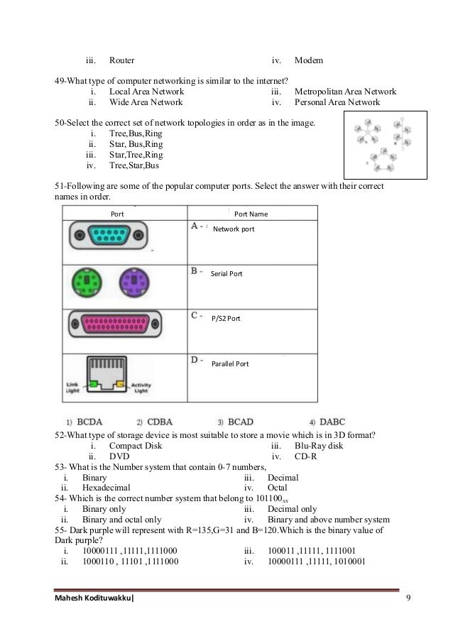 ICT Model Questions