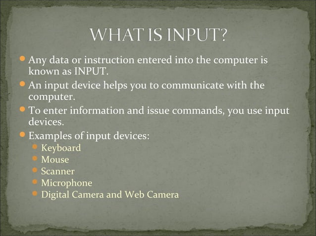 Ict 123 input devices | PPT