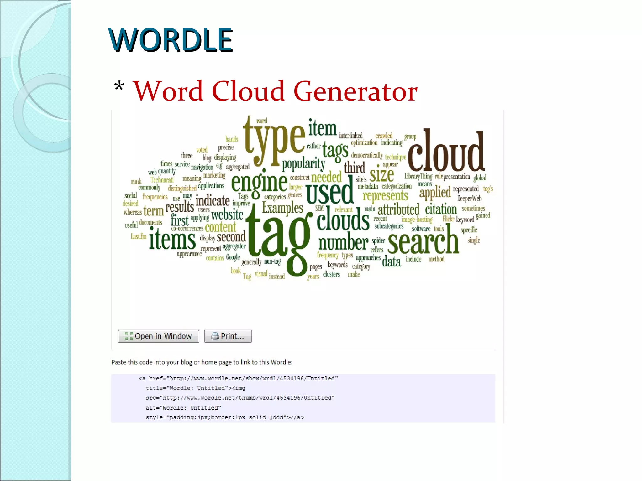 ICT WORKSHOP 2- Wordle and Worsift | PPT