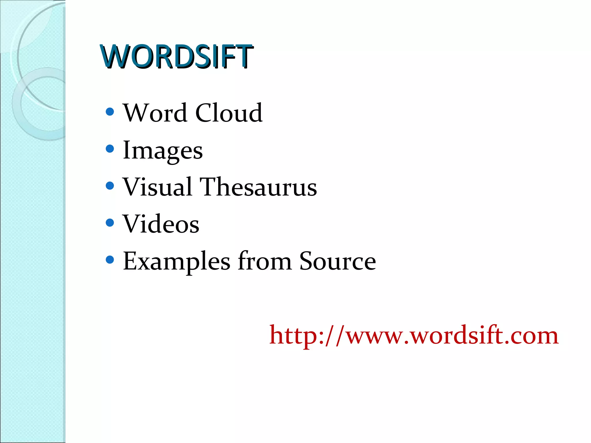 ICT WORKSHOP 2- Wordle and Worsift | PPT